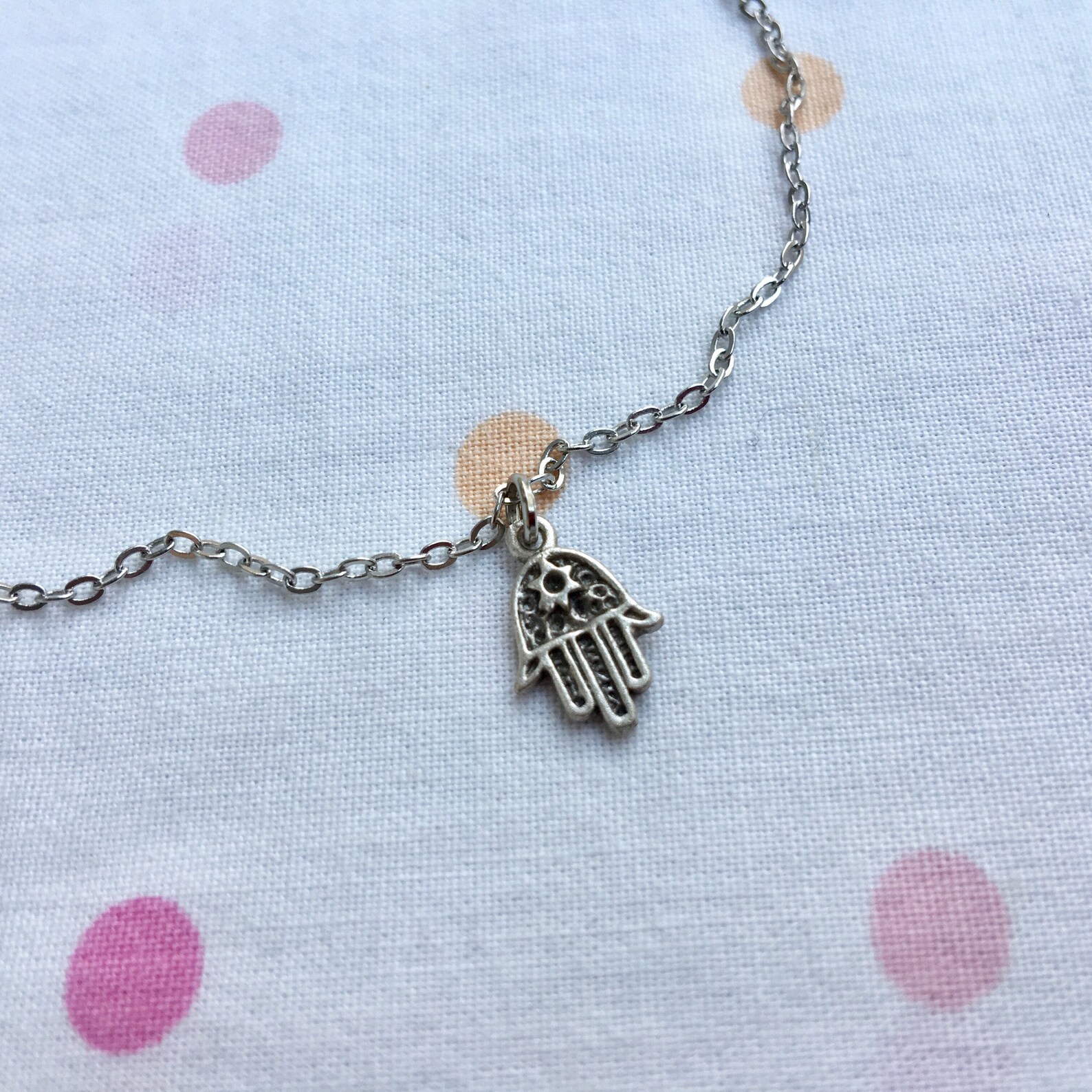Tiny Hamsa Hand Anklet Hand of Fatima Anklet Protection | Etsy