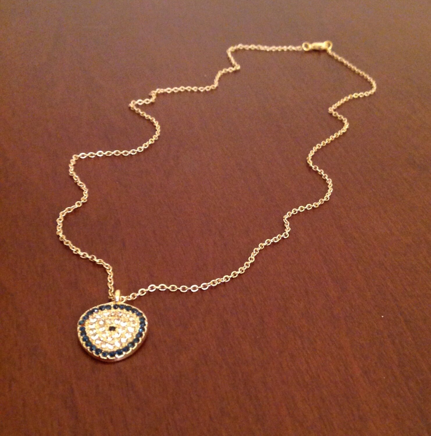 Evil Eye Jewelry Rhinestone Necklace Gold Studded Rhinestone - Etsy