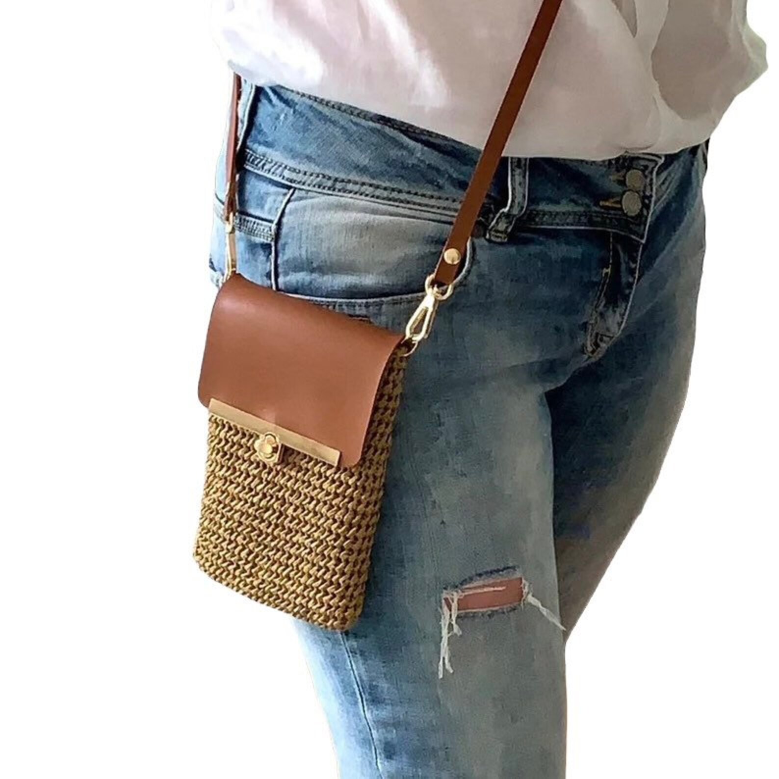 Phone Case Bag Wallet Straw Phone Holder Luxury Crossbody - Etsy