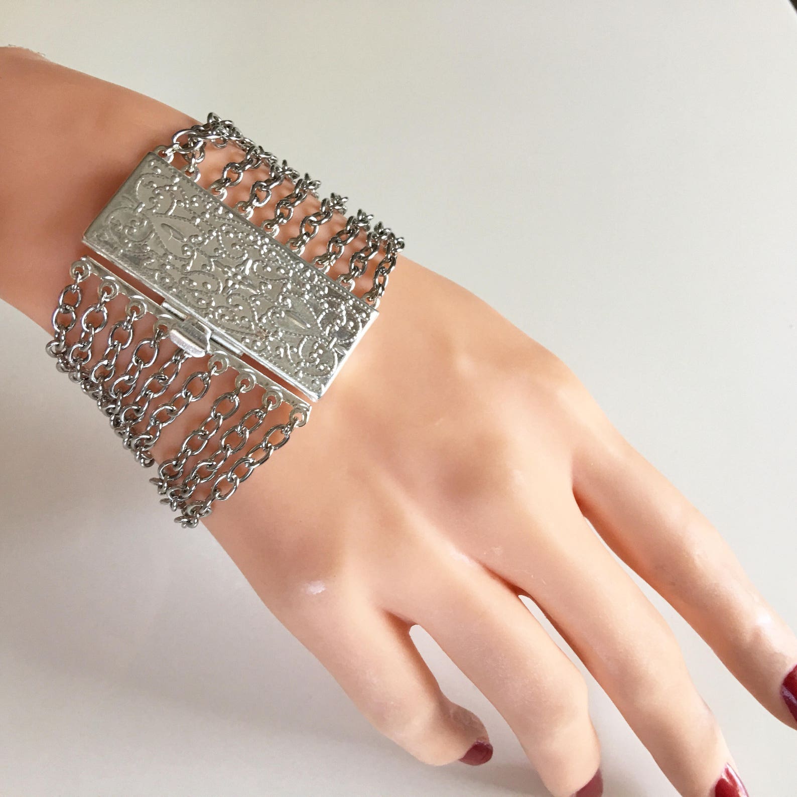 Multi Chain Bracelet Silver Plated Bracelet Silver Bracelet - Etsy