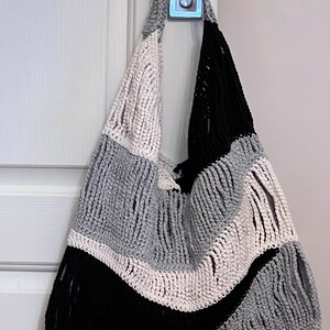 Casual Shoulder Bag, Knitted Bag, Crochet Gray Color Bag,summer Beach ...