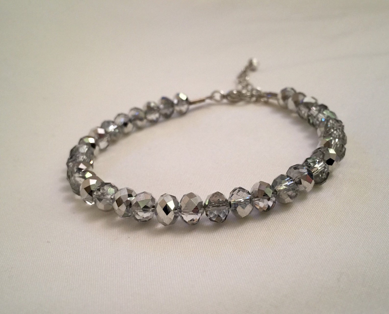 Silver Crystal Bracelet, Silver Bracelet, Silver Jewelry, Wedding ...