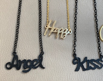 Angel Word Necklace - Etsy
