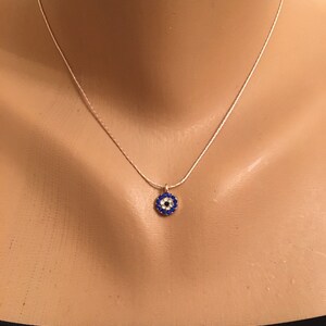 Evil Eye Necklace Rose Gold Silver Plated Evil Eye Rhinestone - Etsy