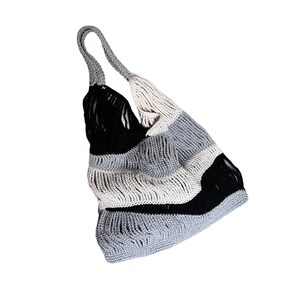 Casual Shoulder Bag, Knitted Bag, Crochet Gray Color Bag,summer Beach ...