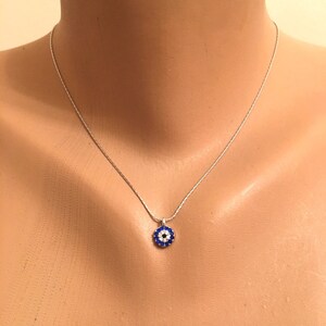 Evil Eye Necklace Rose Gold Silver Plated Evil Eye Rhinestone - Etsy