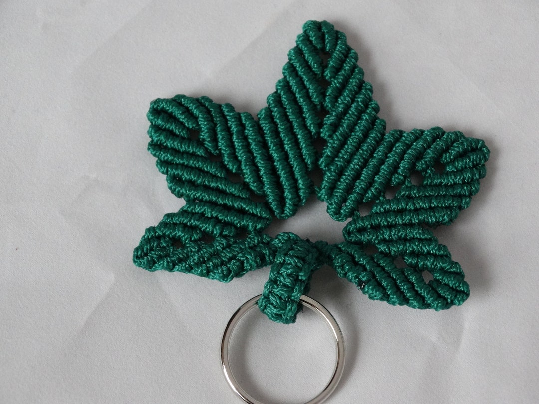 Macrame Marijuana Leaf Keychain - Etsy