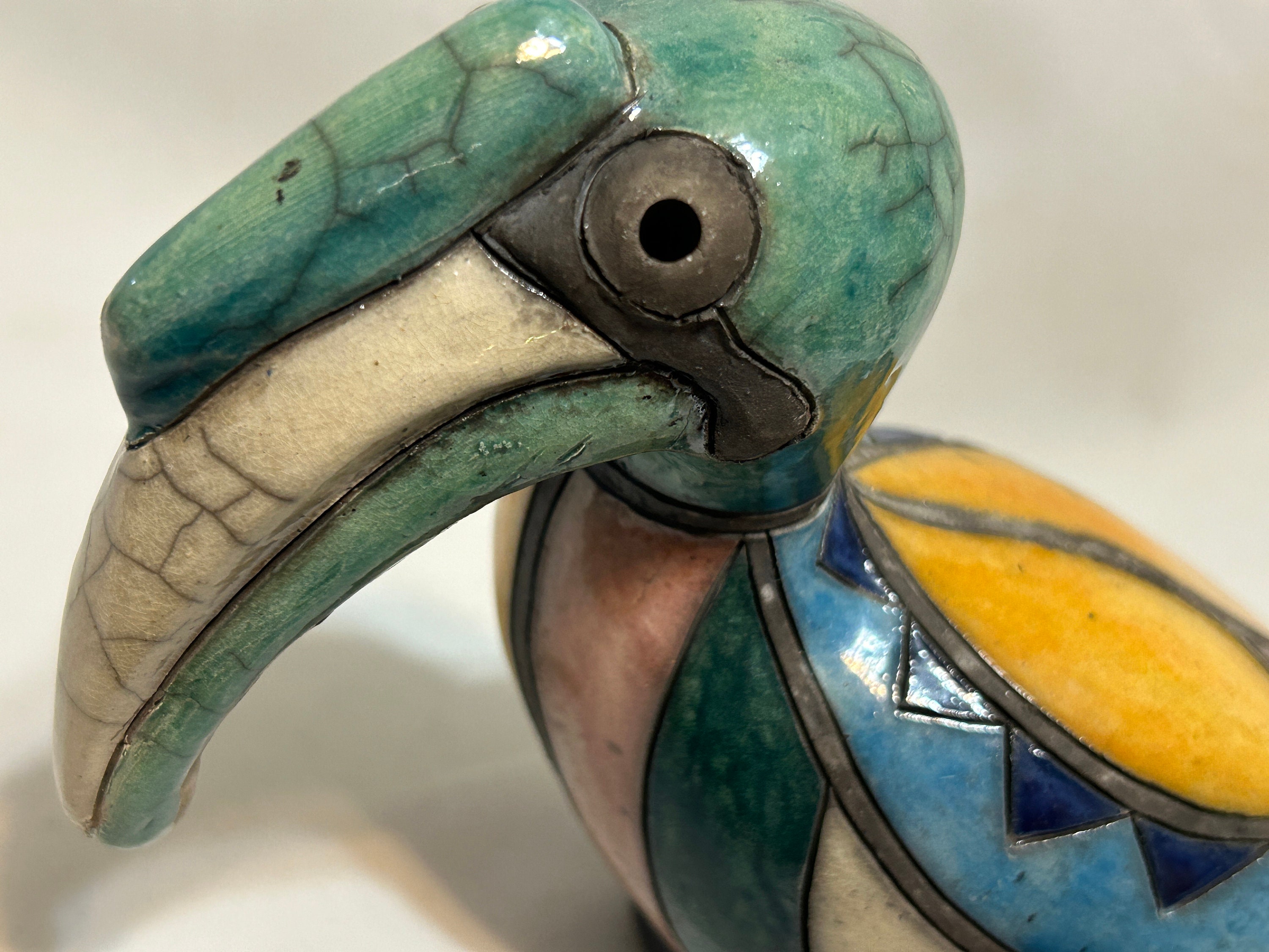 Rare Vintage 90s Genuine Raku Pottery Toucan From South Africa - Etsy