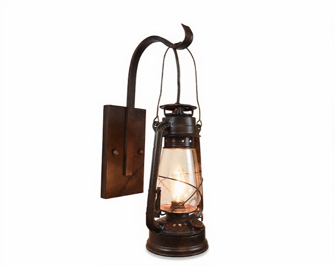 Hanging Electric Oil Lantern Rustic Western Cowboy Wall Sconce - Etsy