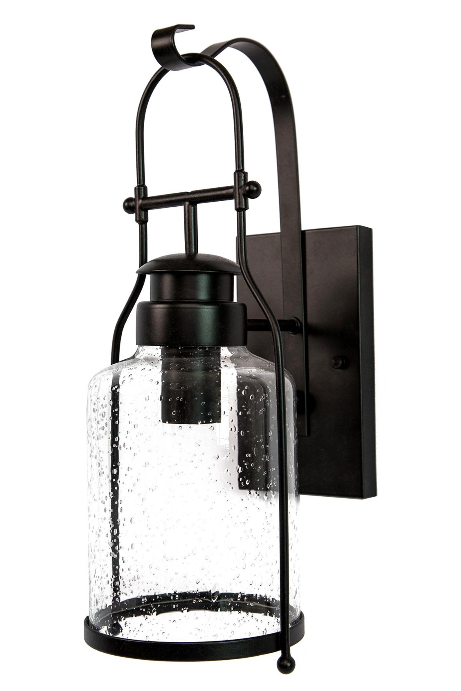 Rustic Wall Light Lantern With Jug Bubble Glass, Rubbed Bronze - Etsy