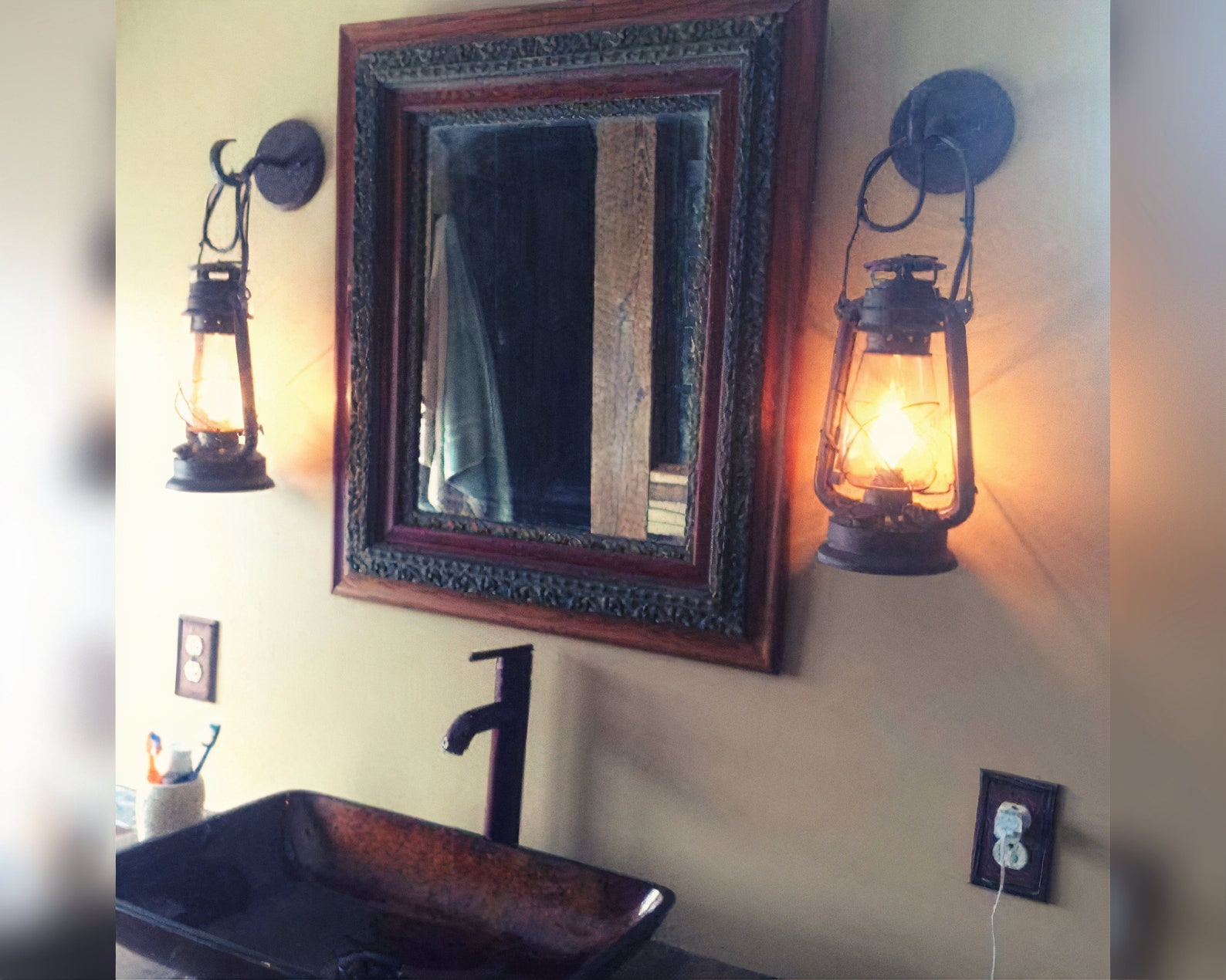 Hanging Wall Lanterns Electric Light Rusty Lanterns Lantern - Etsy