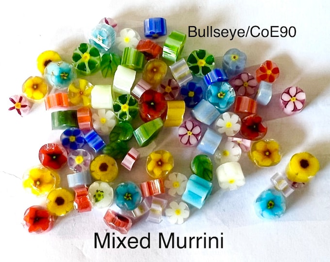 Glass Flower Murrini Mix, Coe90 Murrini, Bullseye Glass, Millifiore, UK ...