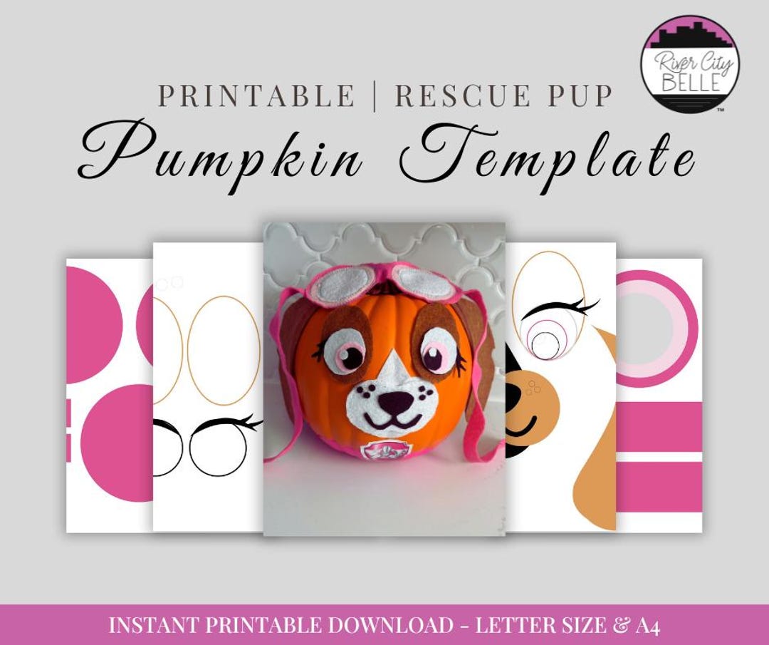 Flying Rescue Pup Pumpkin Template - Etsy