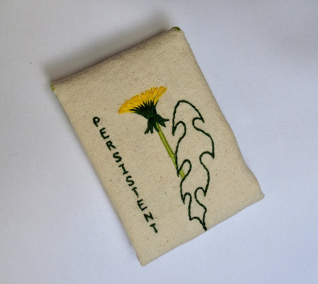 Persistent Dandelion Coin Purse, Embroidered Pouch, Canvas Change Pouch ...