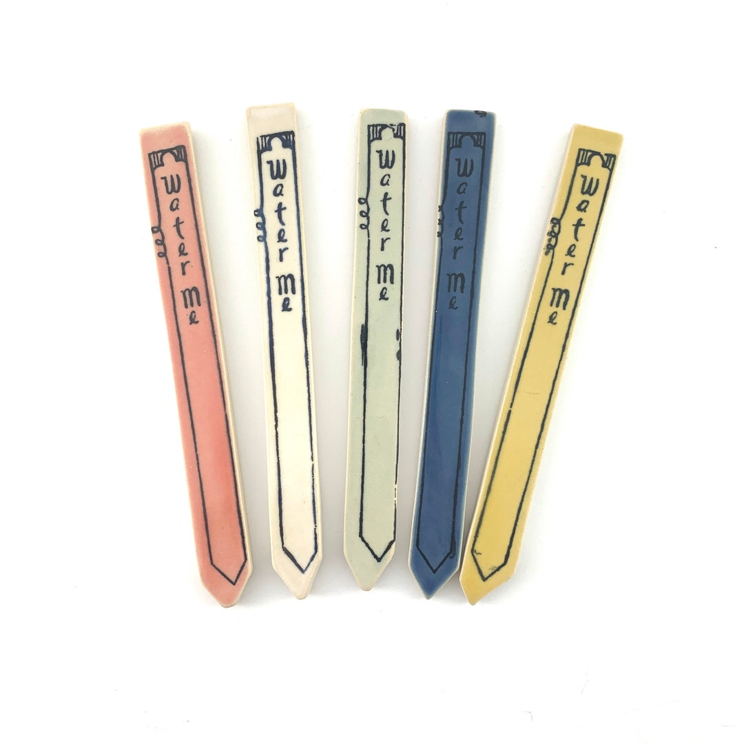 Ceramic Water Me Plant Markers New House Gift Garden Stakes - Etsy