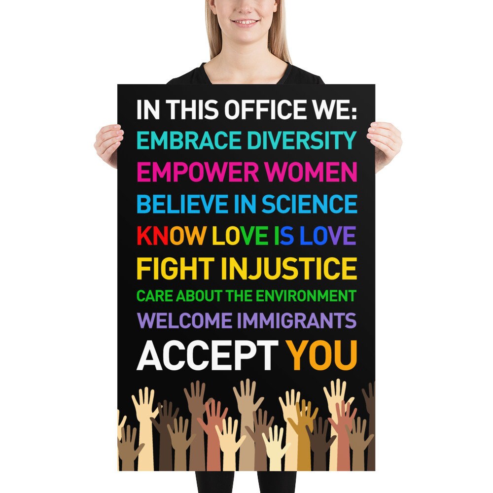 DIVERSITY POSTER for Teachers Classroom Office Gym: Embrace | Etsy
