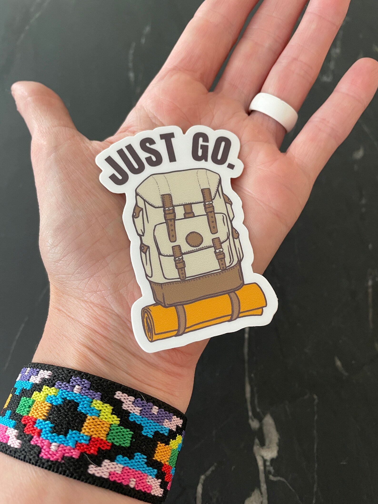JUST GO Backpack Vinyl Sticker 2x3 Weatherproof Camping - Etsy