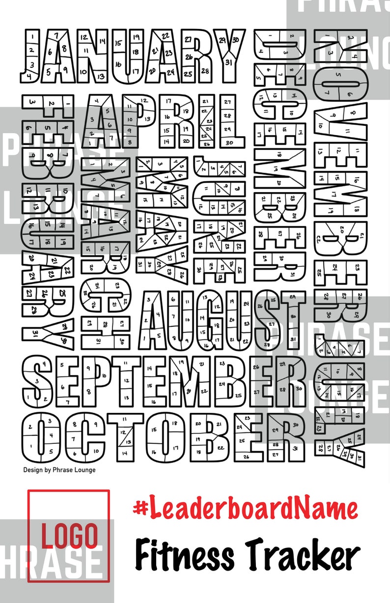 SPANISH Annual Fitness Tracker 11x17 Customizable Poster | Etsy