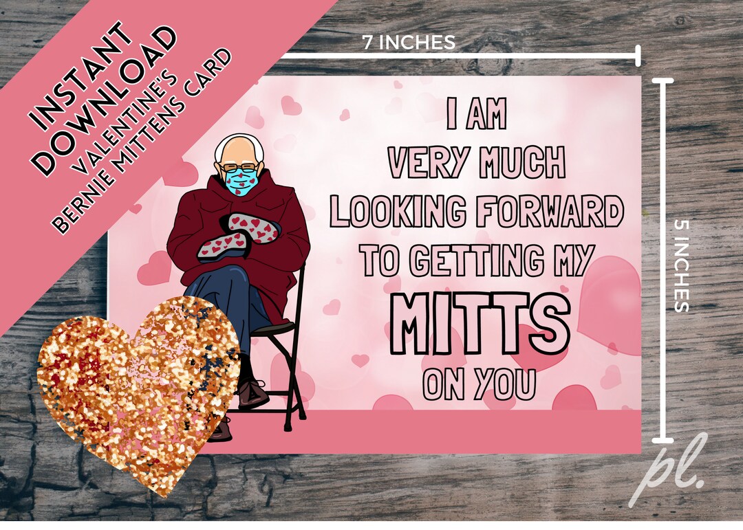BERNIE MITTS on You Digital Instant Download Printable 5x7 Valentine's ...