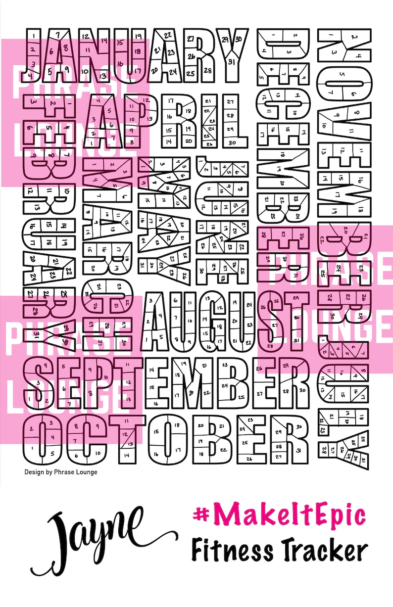 SPANISH Annual Fitness Tracker 11x17 Customizable Poster | Etsy