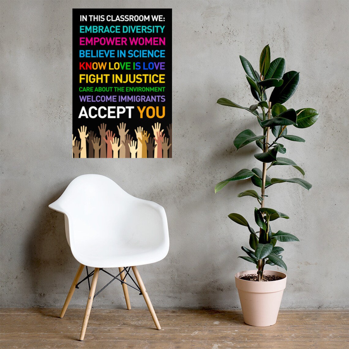 DIVERSITY POSTER for Teachers Classroom Office Gym: Embrace | Etsy