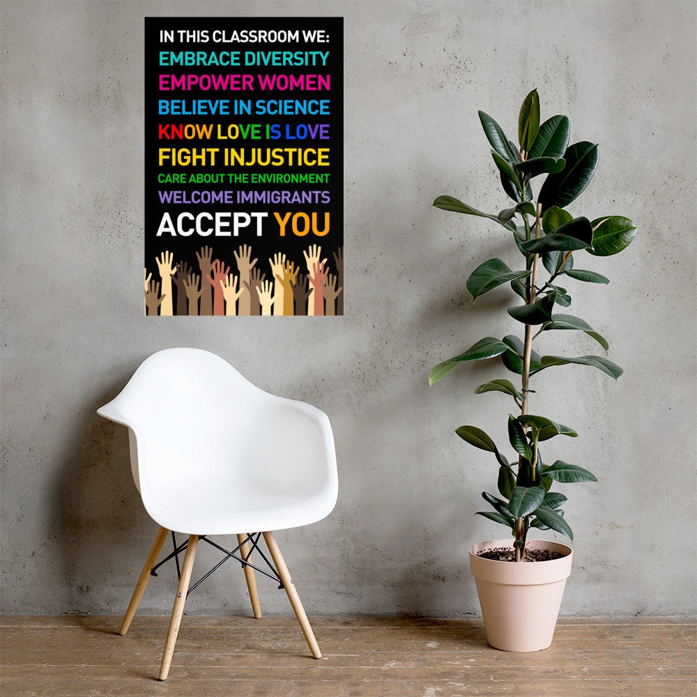 DIVERSITY POSTER for Teachers Classroom Office Gym: Embrace | Etsy