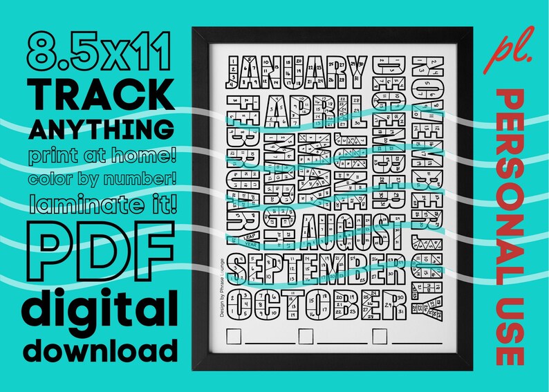 TRACK ANYTHING Tracker Printable Instant Download Color by - Etsy