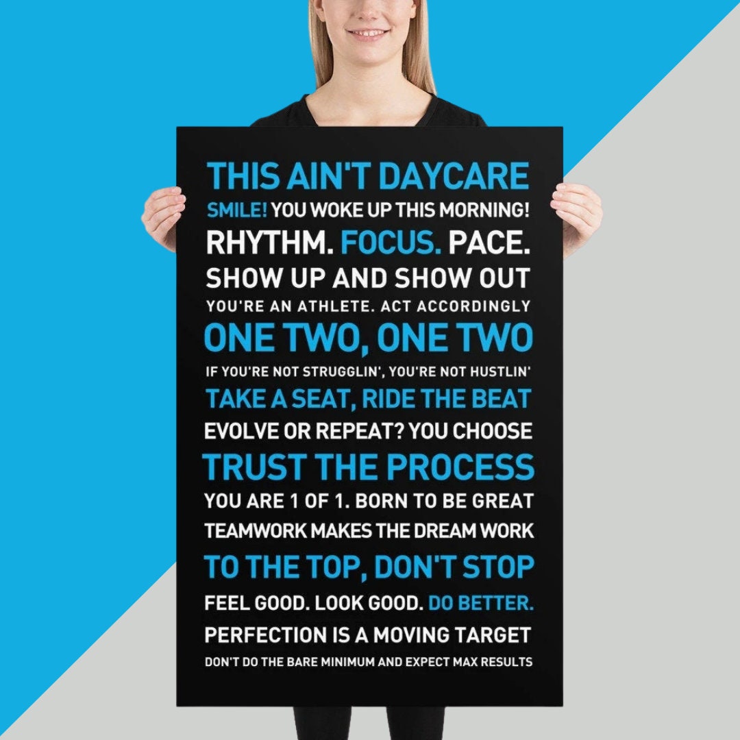 This AIN'T DAYCARE (AT) Fitspiration Motivational Quotes Poster 24x36 ...
