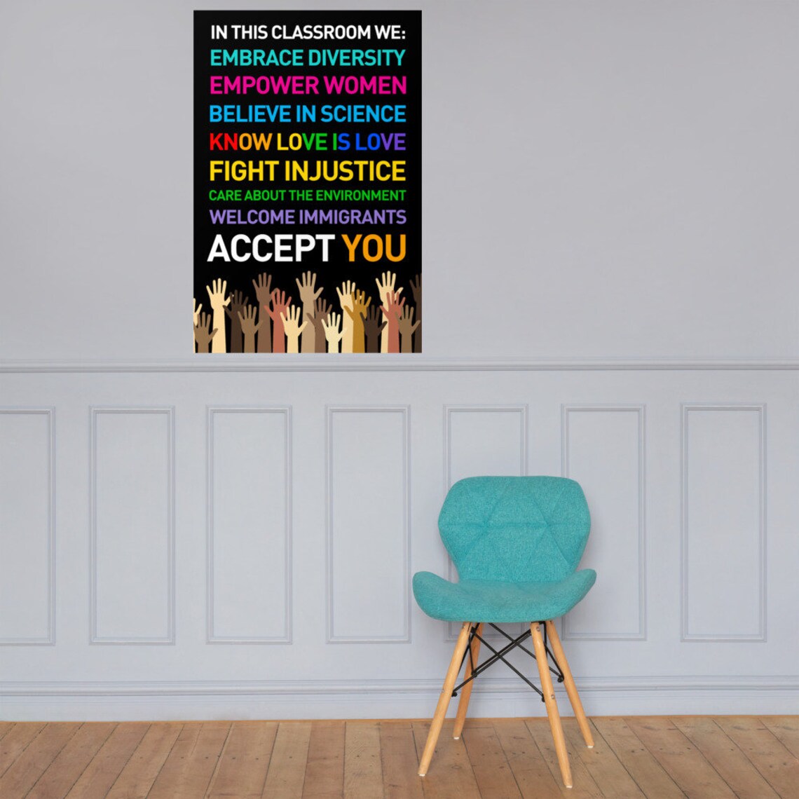 DIVERSITY POSTER for Teachers Classroom Office Gym: Embrace | Etsy