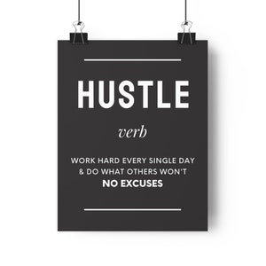EXECUTE HUSTLE GRIND Verbs 3-poster- Motivational Poster Instant ...