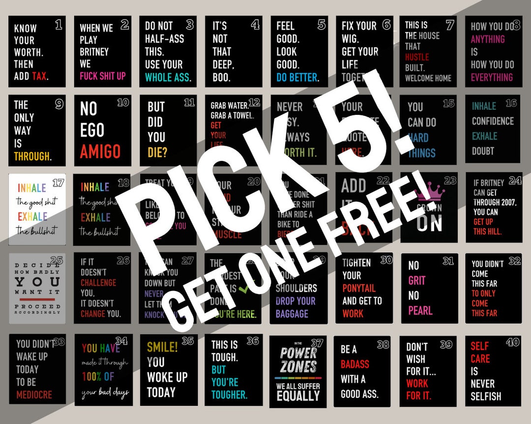 PICK 5 Single Quotes Get 1 FREE - Motivational Poster, Instant Download ...