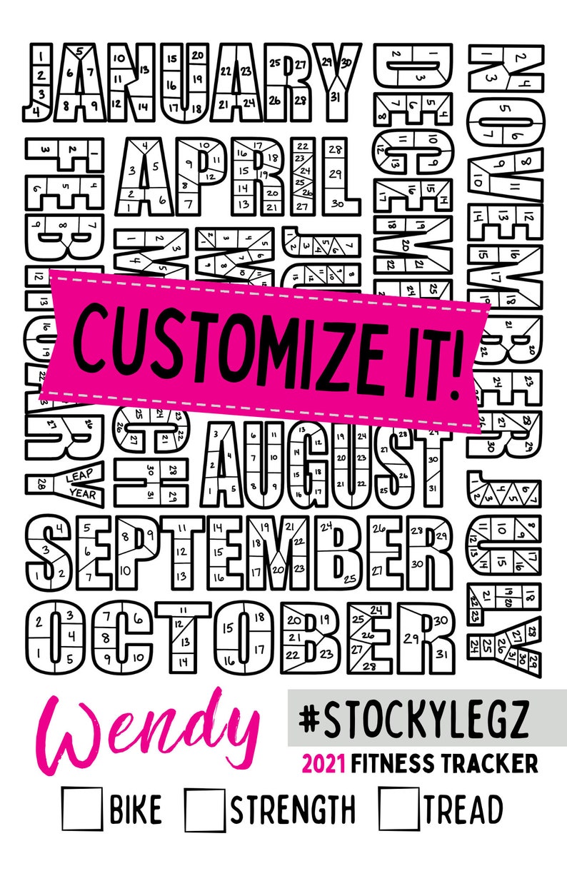 SPANISH Annual Fitness Tracker 11x17 Customizable Poster | Etsy