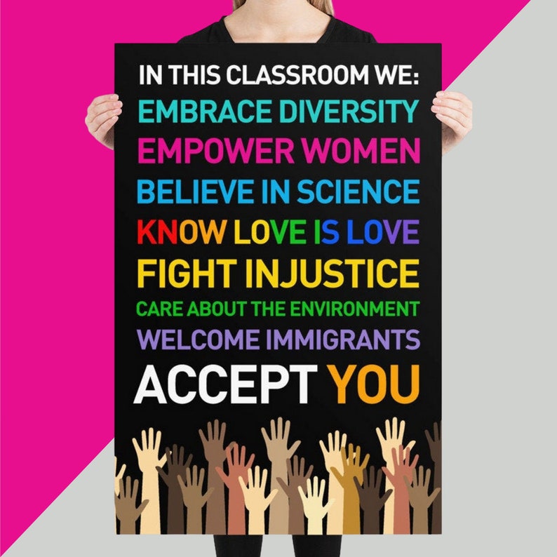 DIVERSITY POSTER for Teachers Classroom Office Gym: Embrace | Etsy