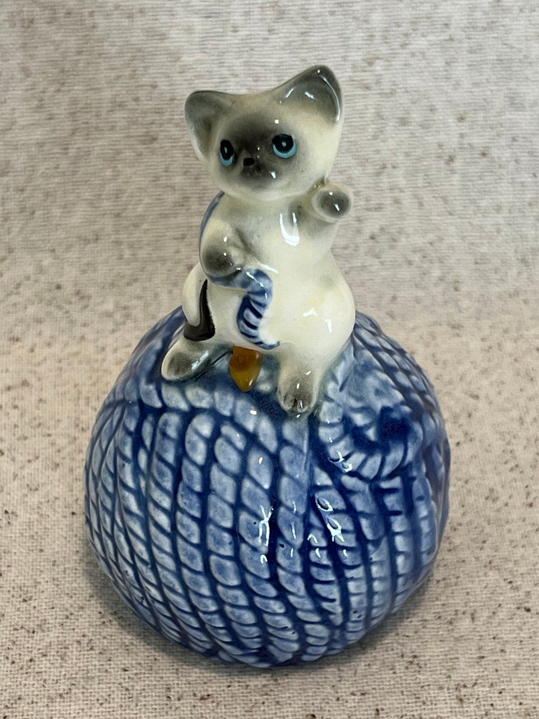 Kitty on a Ball of Yarn Bell - Etsy