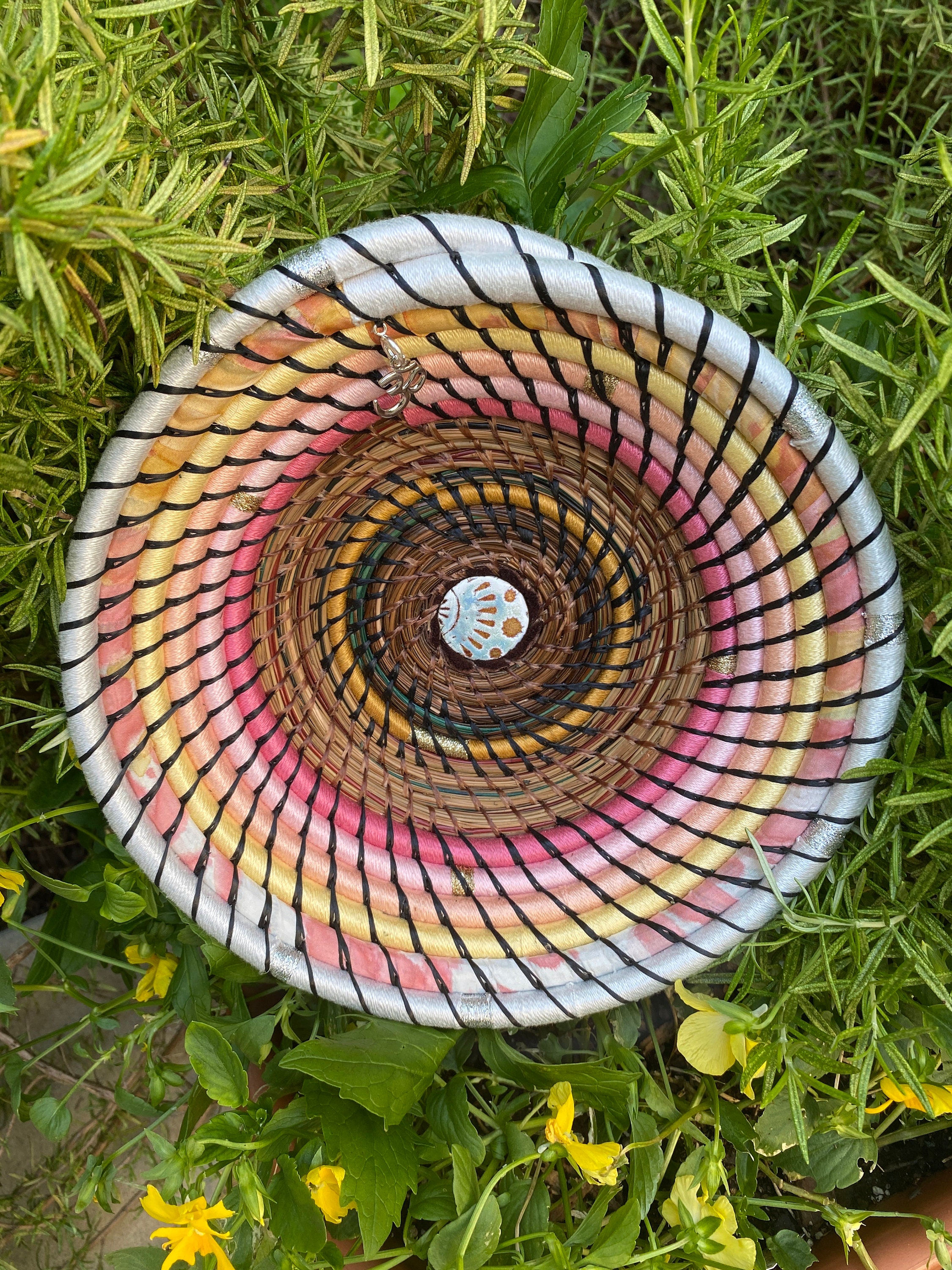Aum Coiled Pine Needle Basket - Etsy