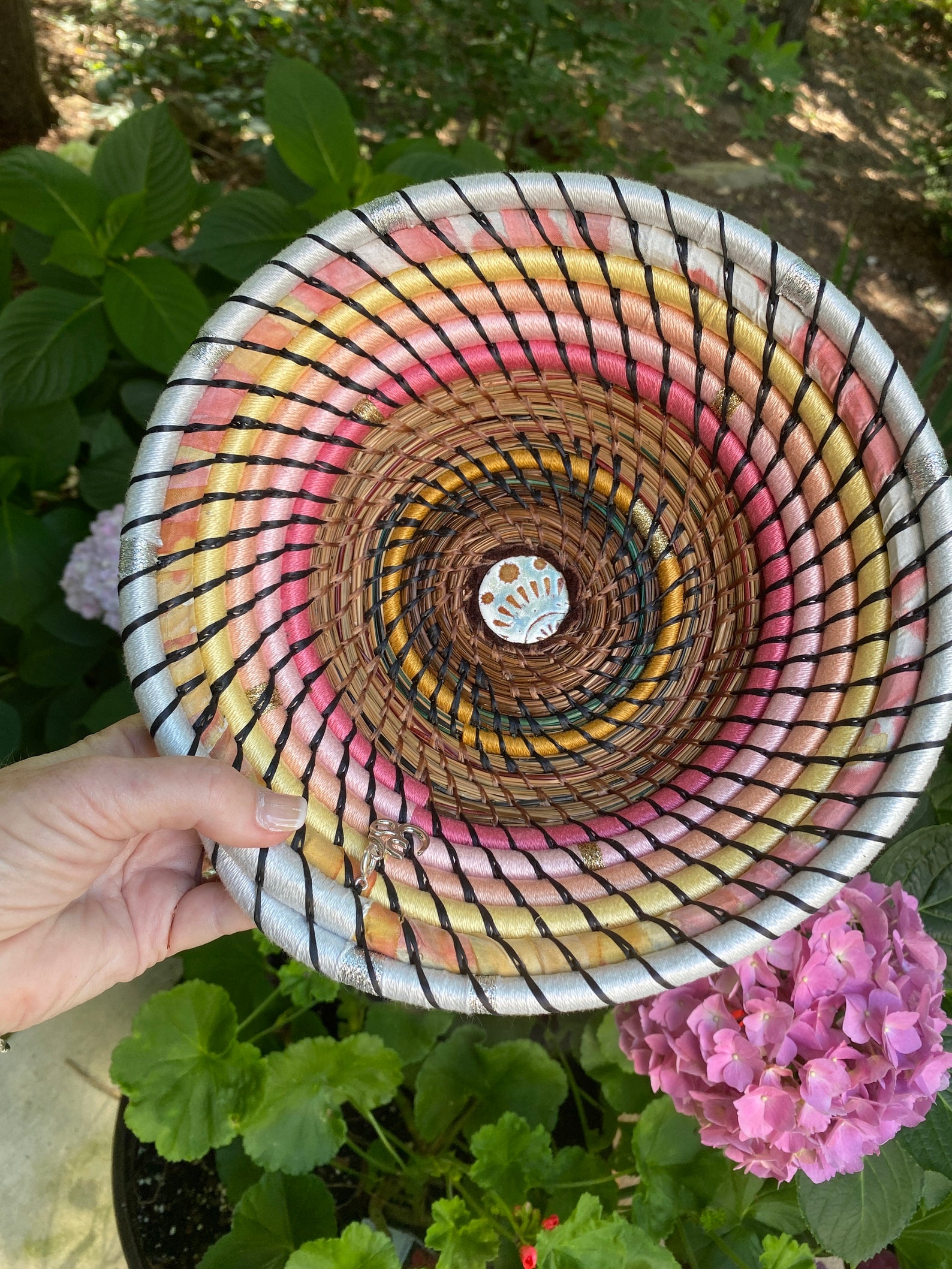 Aum Coiled Pine Needle Basket - Etsy