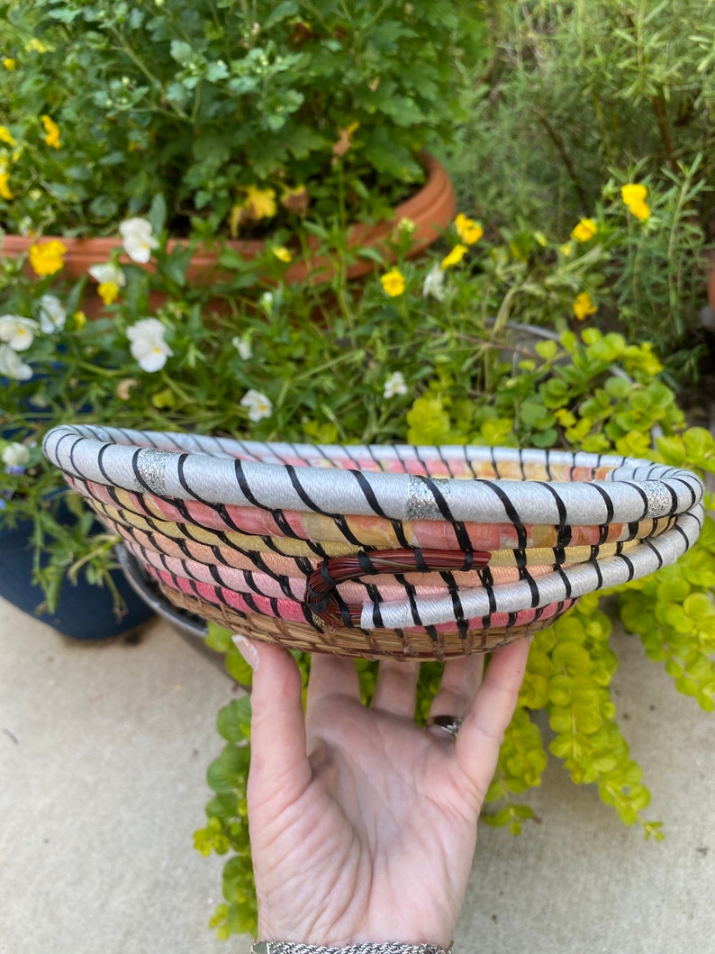 Aum Coiled Pine Needle Basket - Etsy