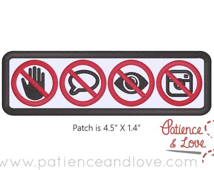 Patch, Sew-on, 4.5 Inch by 1.4 Inch Rectangle, 4 Symbols, No Touch No ...