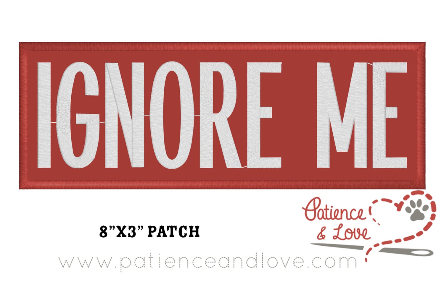 1 Patch, IGNORE ME, 8 Inches X 3 Inches, Sew On, Customizable, Custom ...