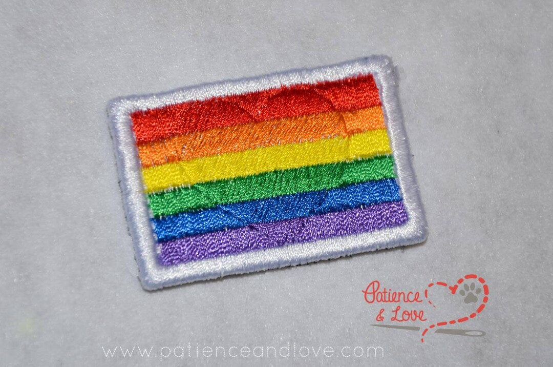 1 Patch, Sew-on, 2 X1.3 Inch, LGBTQ+ Pride Flag, Heart in Center - Etsy