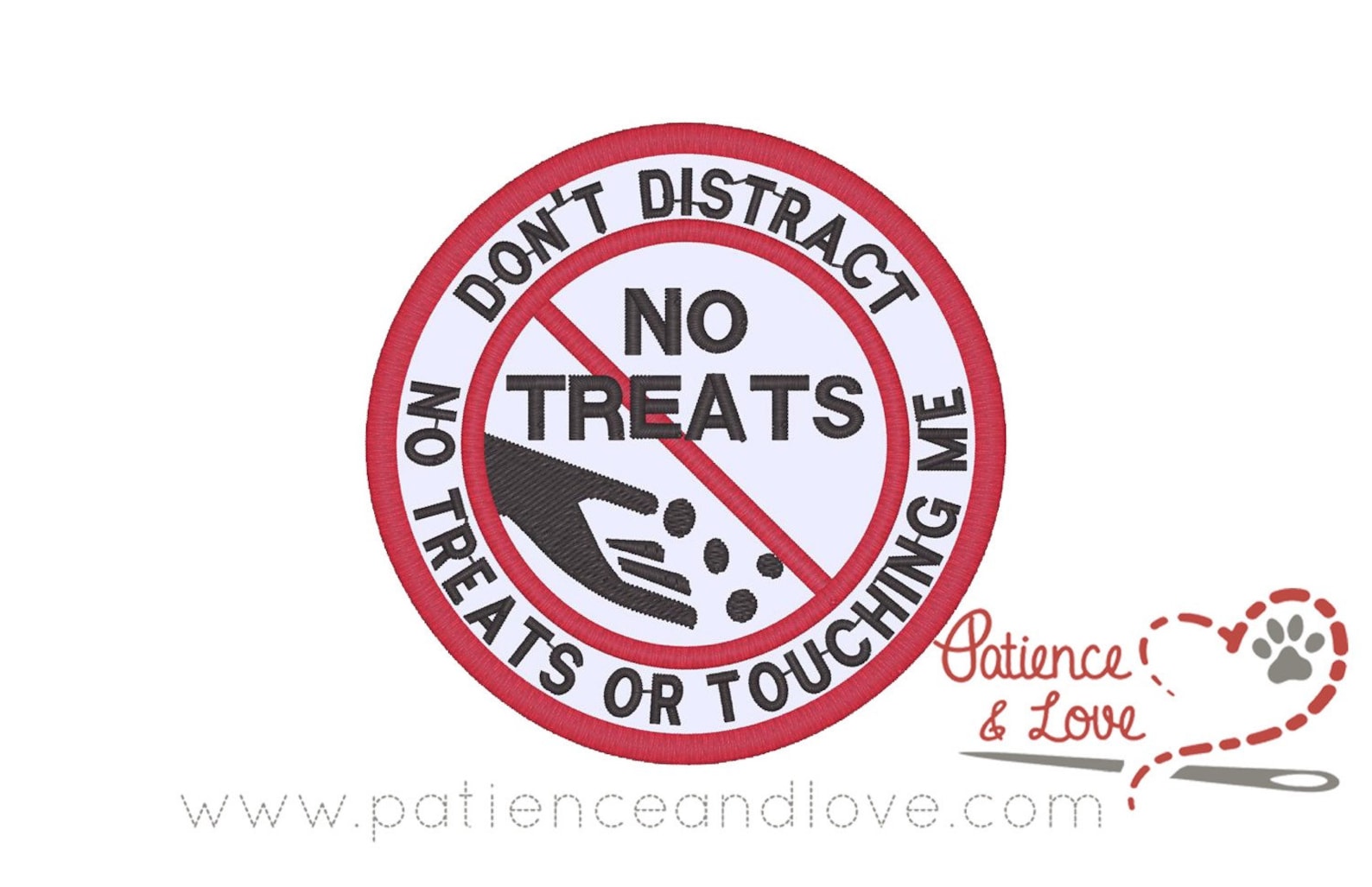 1 Patch Sew-on 3 Inch Round Don't Distract No Treats or - Etsy