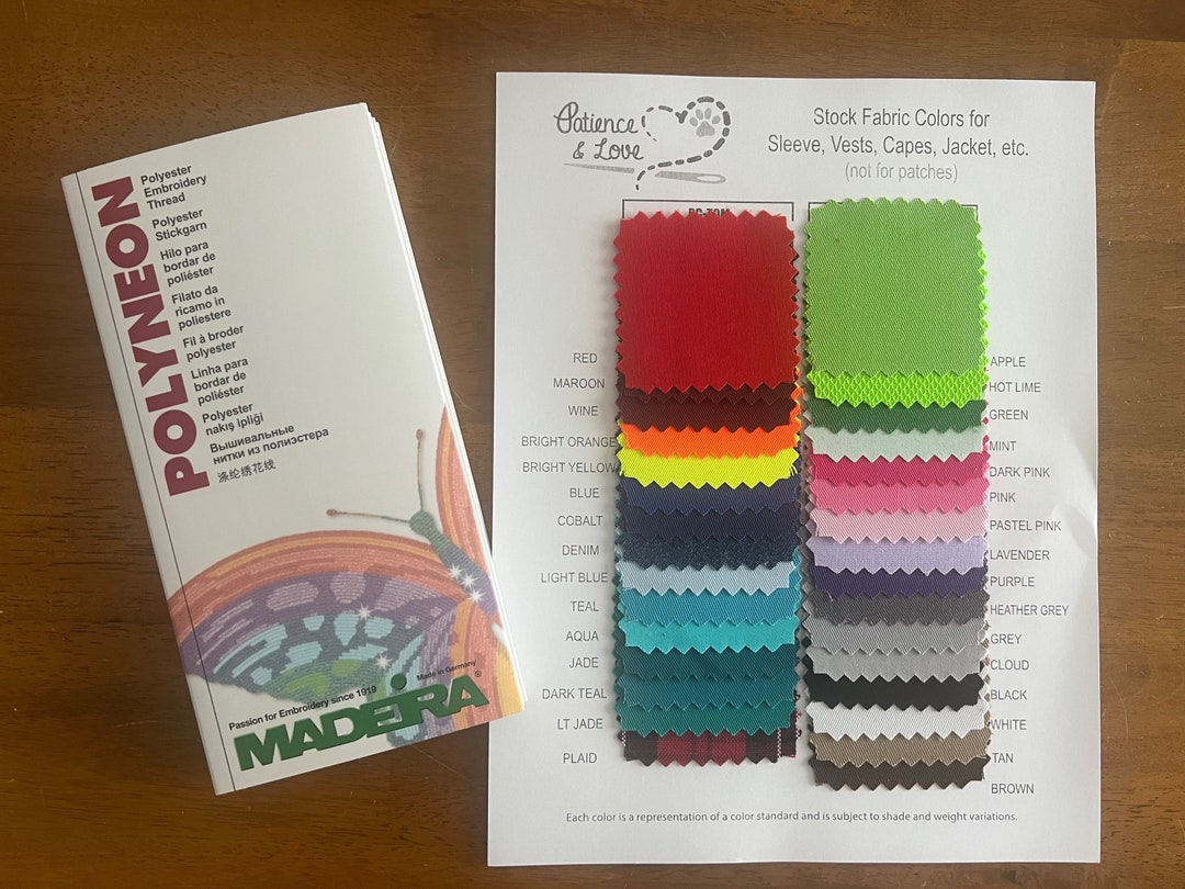 Fabric Swatch Set AND 1 Thread Color Book Polyneon Thread - Etsy