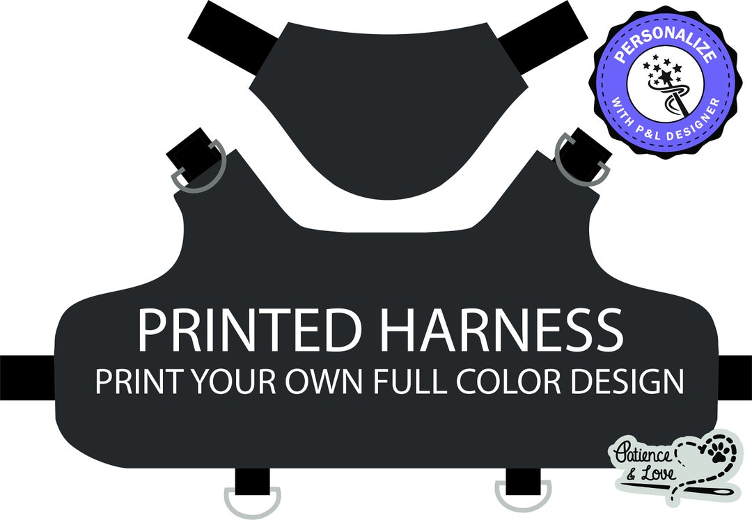 Printed Harness, Custom Full Color Printed Decoleather, Personalized ...