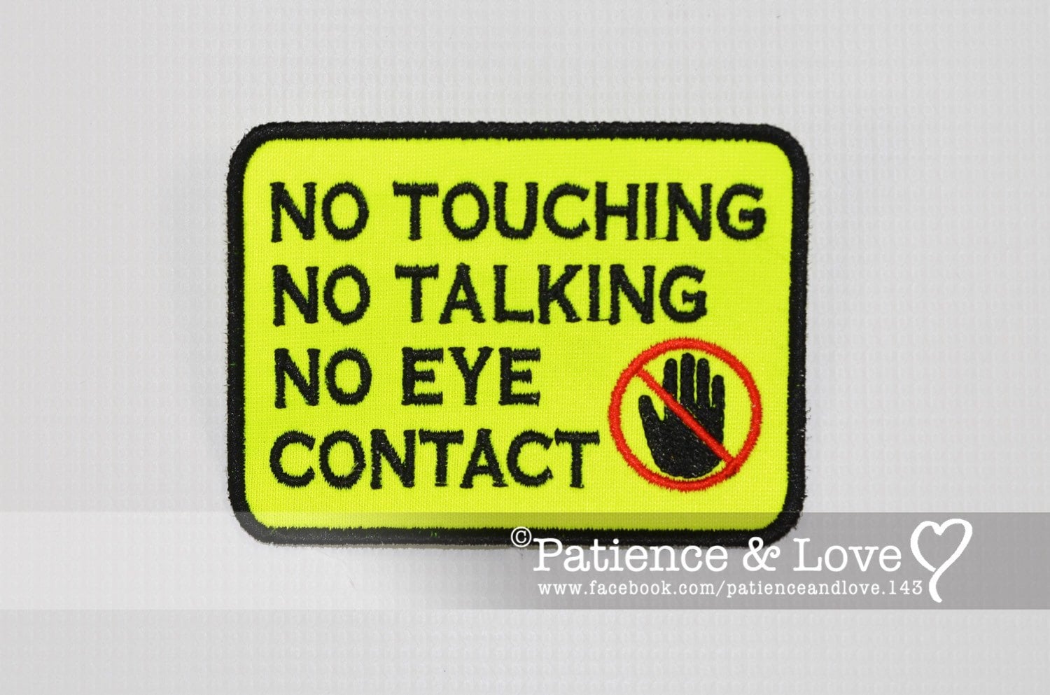 1 Patch Sew-on 4 X 3 No Touching No Talking | Etsy