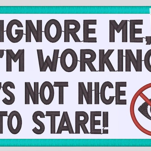 Patch Sew-on 3 Inch Please Don't Stare It's Not - Etsy