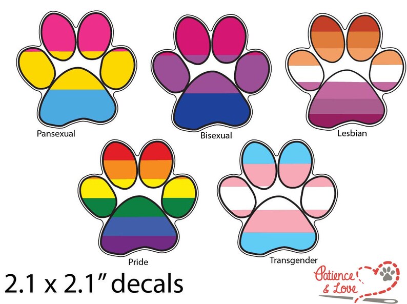 Pride Flag LGBTQ Paw Vibrant Color Vinyl Decal - Etsy
