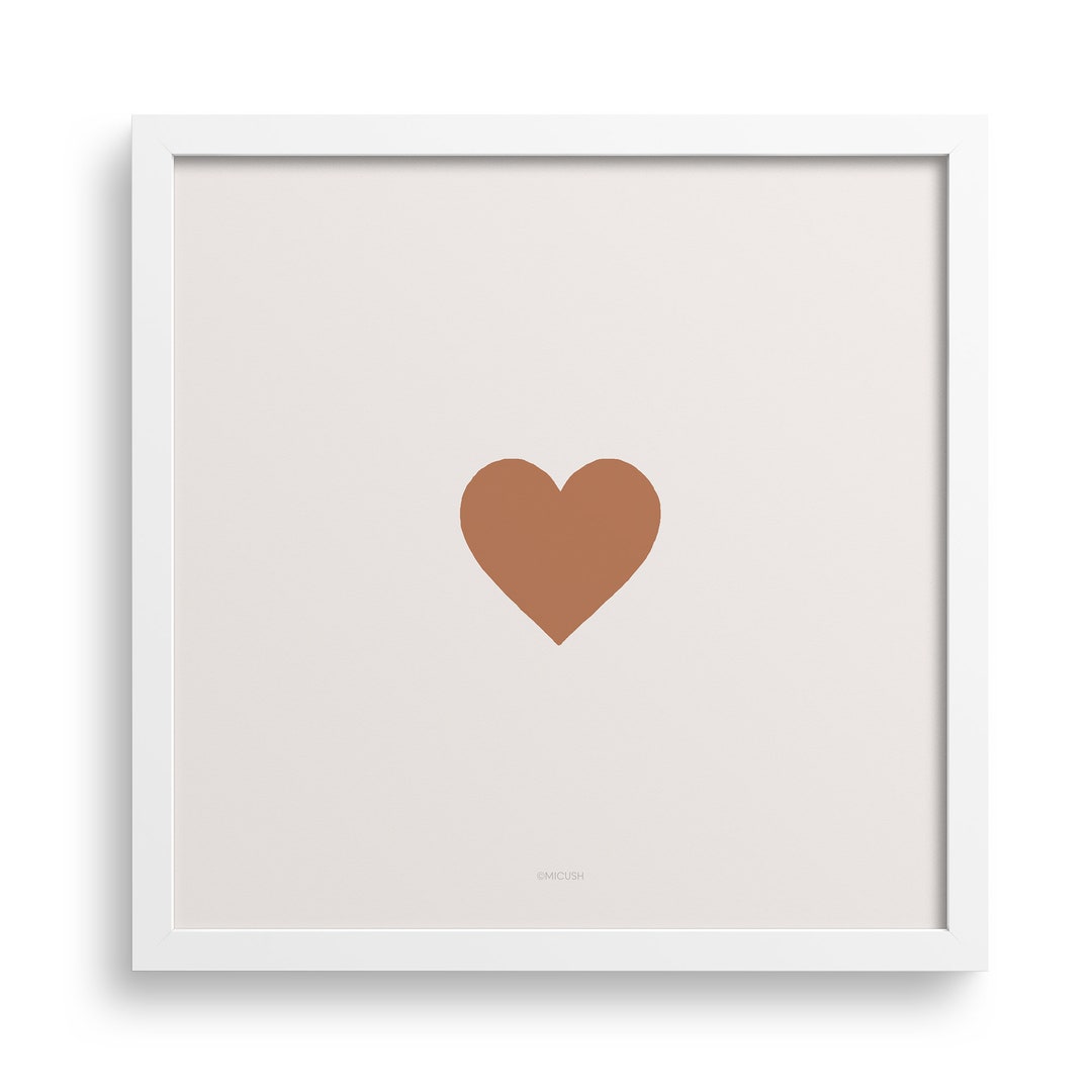 Heart Prints Wall Art, Modern Heart Print, Minimalist Heart Print - Etsy