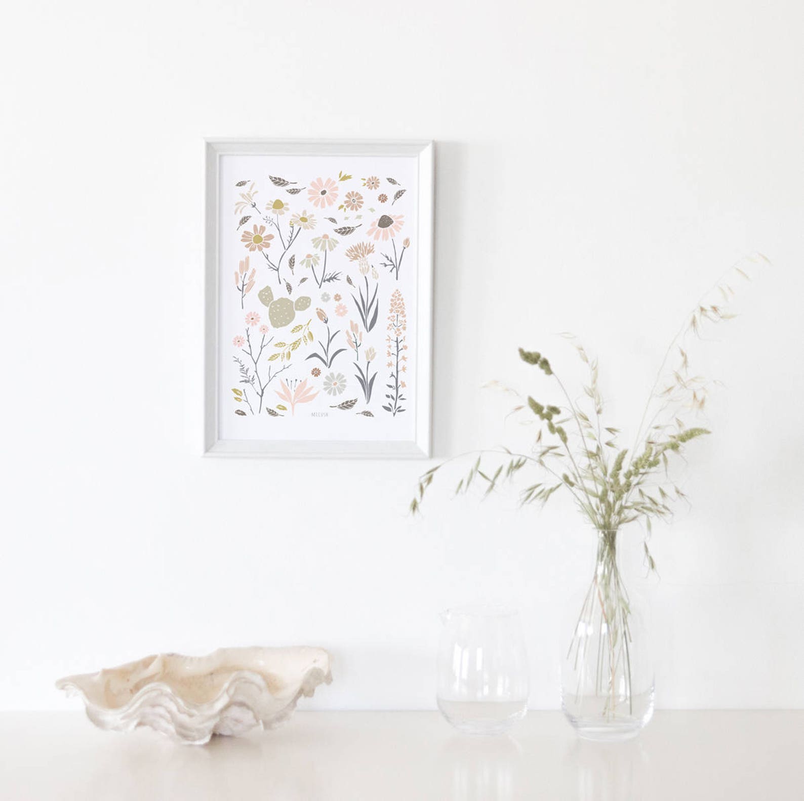 Botanical Poster Office Boho Print Floral Print Decor - Etsy