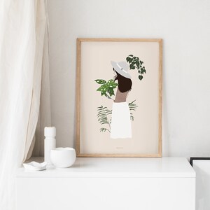 Plant Lady Print, Woman With Flowers Print - Etsy UK