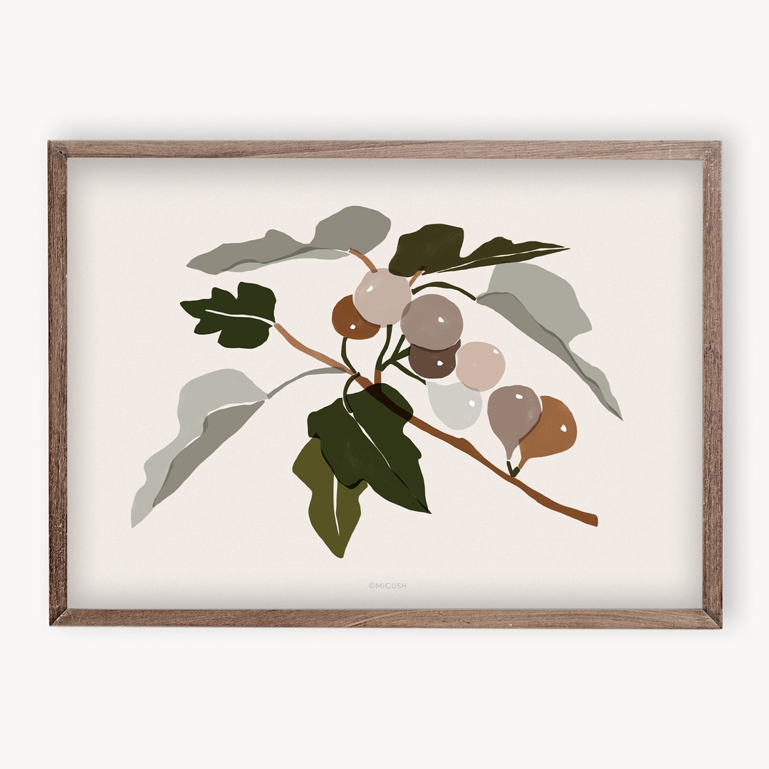 Fig Tree Branch Art Print Harvest Collection Fig Wall - Etsy